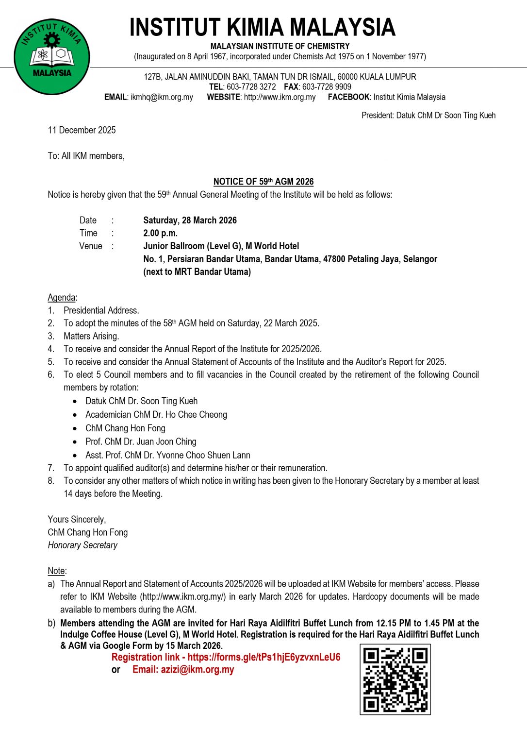 IKM Institut Kimia Malaysia – Malaysian Institute of Chemistry